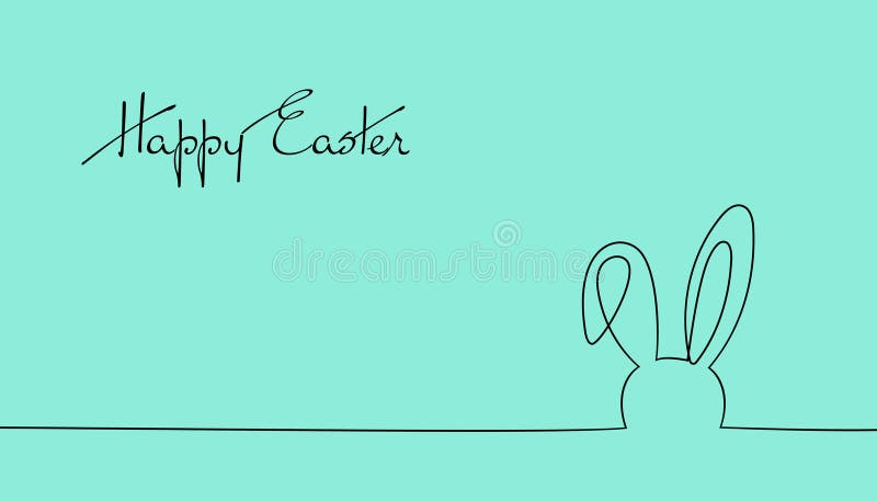 Continuous One-line Drawing of Easter Bunny. Cute Rabbit Silhouette ...