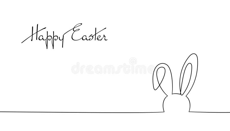 Continuous One-line Drawing of Easter Bunny. Cute Rabbit Silhouette ...