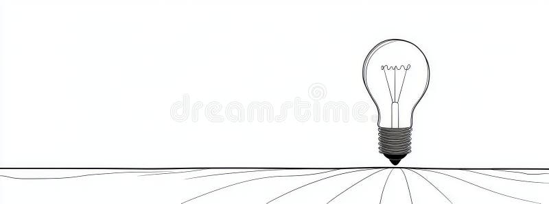 A Continuous One-line Drawing of an Electric Light Bulb. an ...