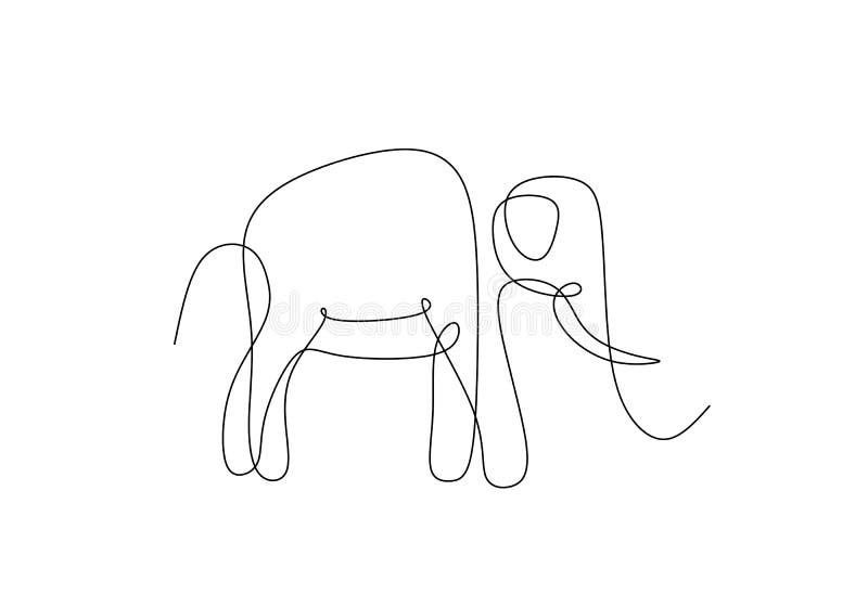 One Line Elephant Drawing Stock Illustrations – 505 One Line Elephant ...