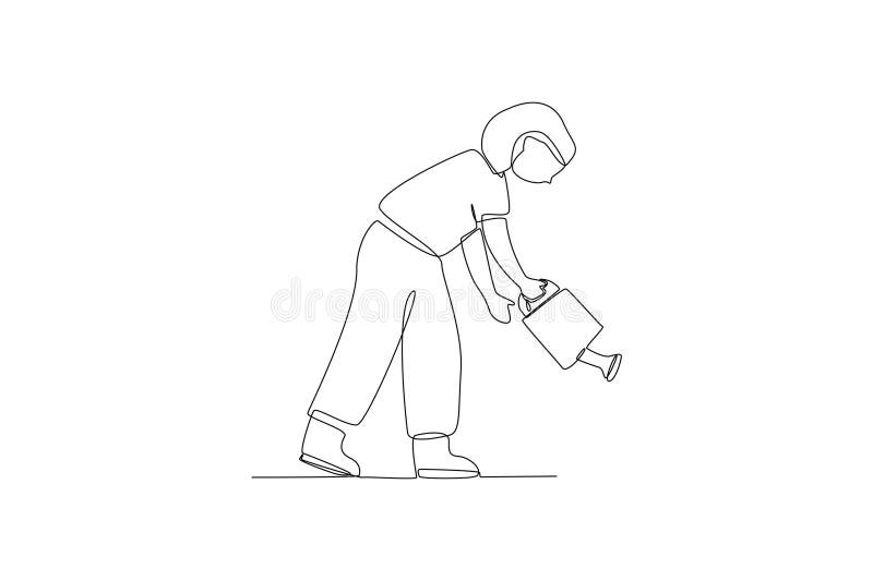 Continuous One Line Drawing of Farmers or Agricultural Workers Concept ...