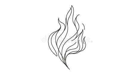 Continuous One Line Drawing of Fire. Fire Flame Single Line Art Vector ...