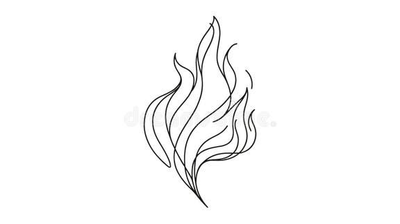Continuous One Line Drawing of Fire. Fire Flame Single Line Art Vector ...
