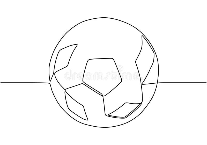 Continuous One Line Drawing of Football Ball Minimalism Design Stock ... Continuous One Line Drawing of Football Ball Minimalism Design Stock ...