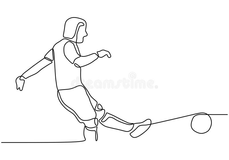 Continuous One Line Drawing of Football Player Simplicity Design Stock ... Continuous One Line Drawing of Football Player Simplicity Design Stock ...
