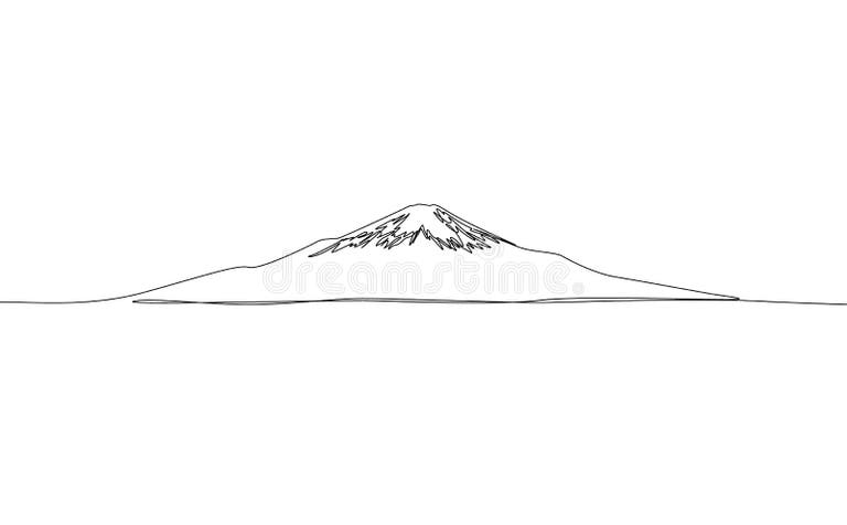 Continuous One Line Drawing Fuji, Vector. Japan Stock Vector ...