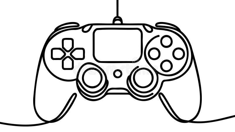 Continuous One Line Drawing of Game Controller. Gamepads Line Art ...