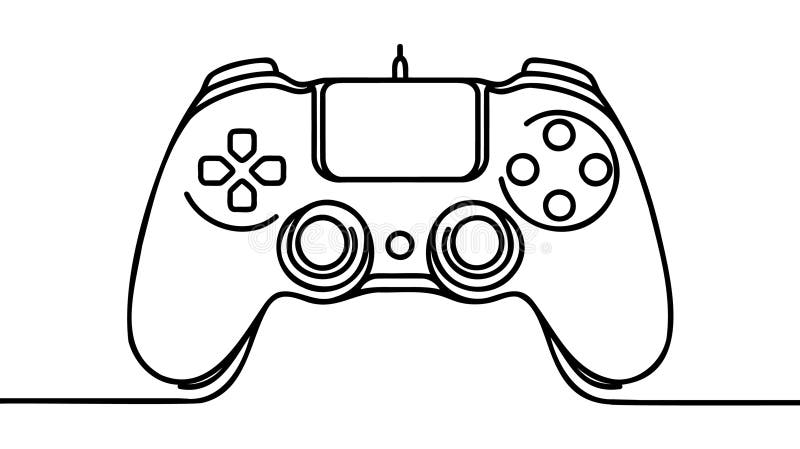 Continuous One Line Drawing of Game Controller. Gamepads Line Art ...