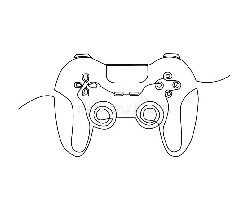 Continuous One Line Drawing of Game Controller. Joysticks or Gamepads ...