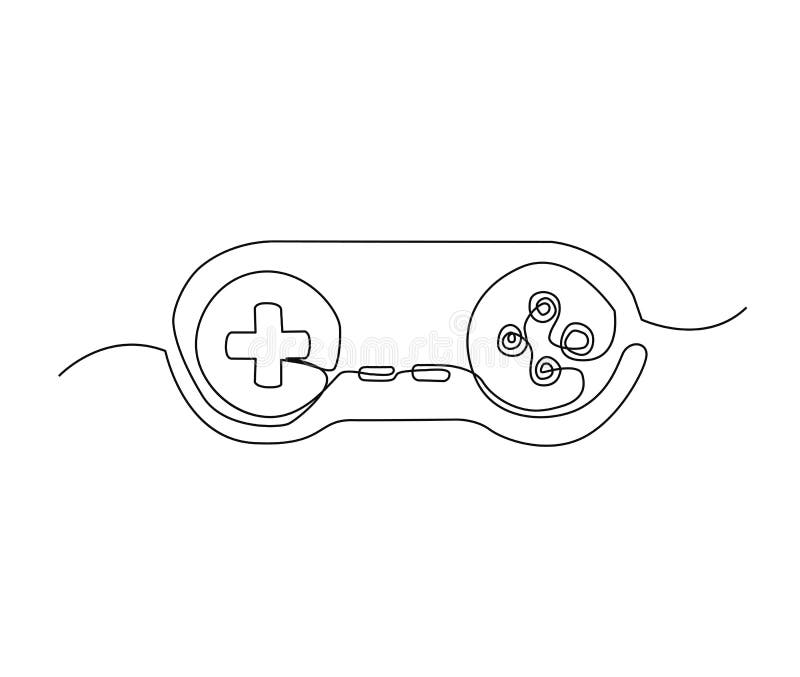 Continuous One Line Drawing of Game Controller. Joysticks or Gamepads ...
