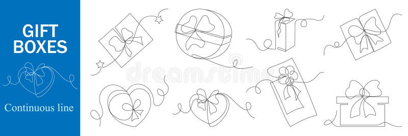 Continuous One Line Drawing Gift Box Stock Illustrations – 1,208 ...