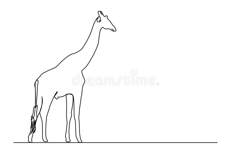Continuous One Line Drawing. Giraffe Walking Symbol. Logo of the ...