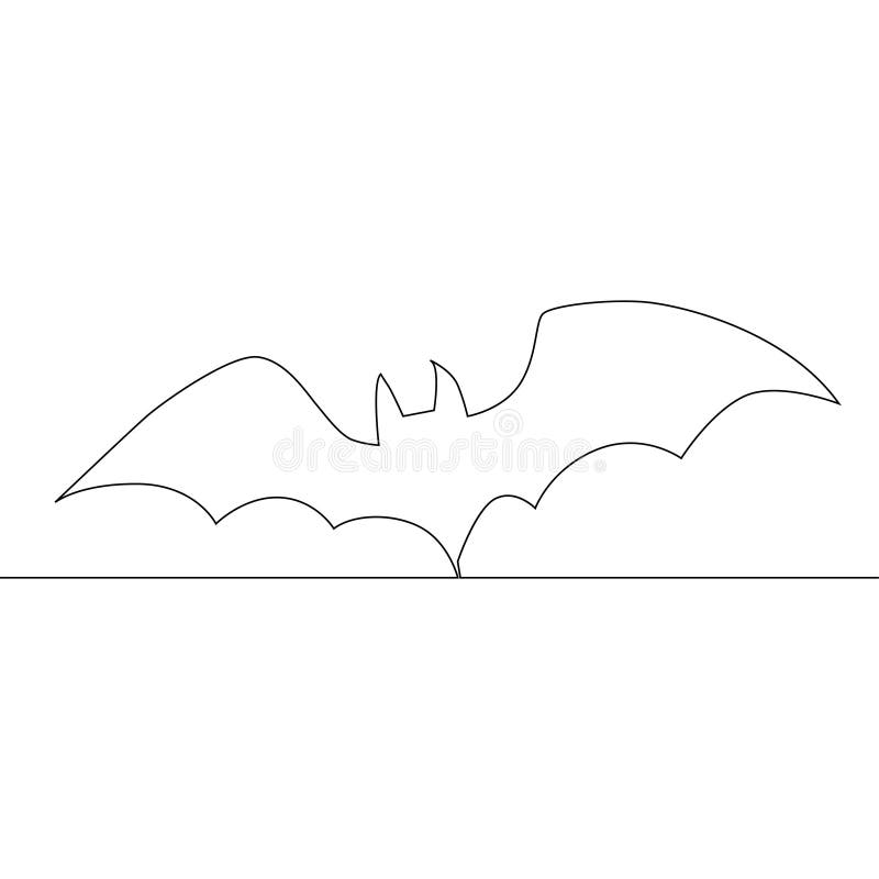 Bat One Line Drawing Stock Illustrations – 266 Bat One Line Drawing ...