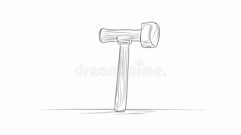 Continuous One Line Drawing of Hammer Stock Vector - Illustration of ...