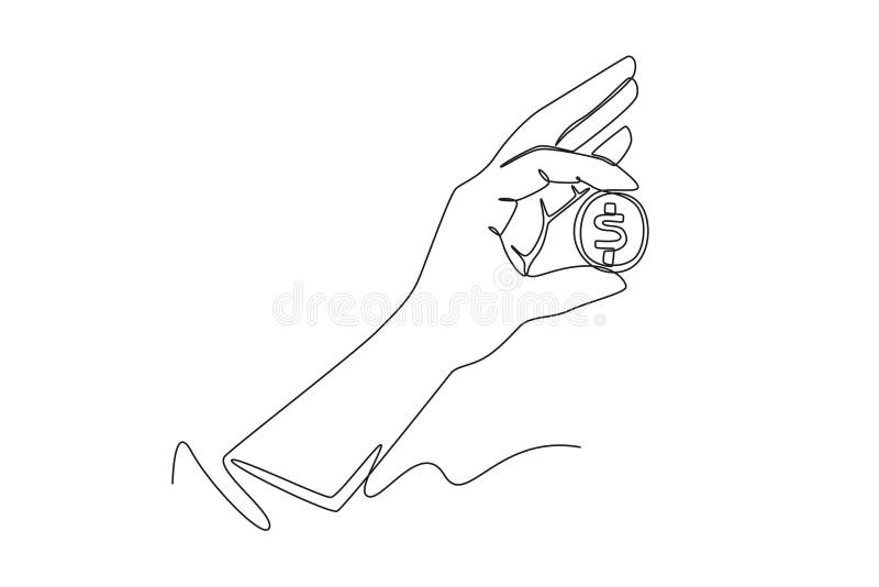 Continuous One Line Drawing Hands Holding Different Objects Concept ...