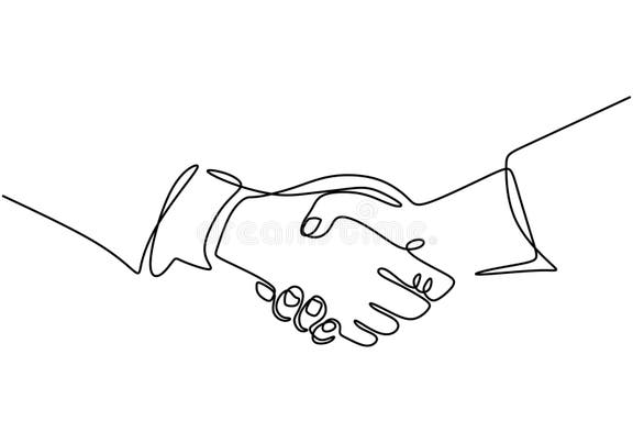 Handshake One Line Drawing Stock Illustrations – 682 Handshake One Line ...
