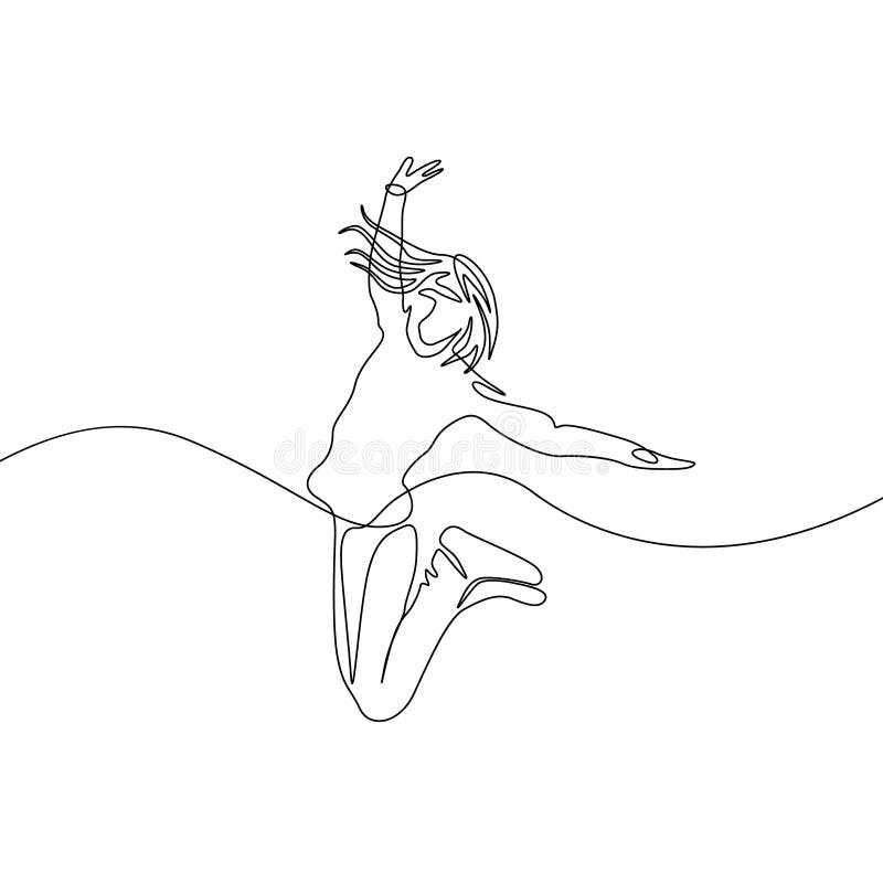 Line Drawing Girl Jumping Stock Illustrations – 357 Line Drawing Girl ...
