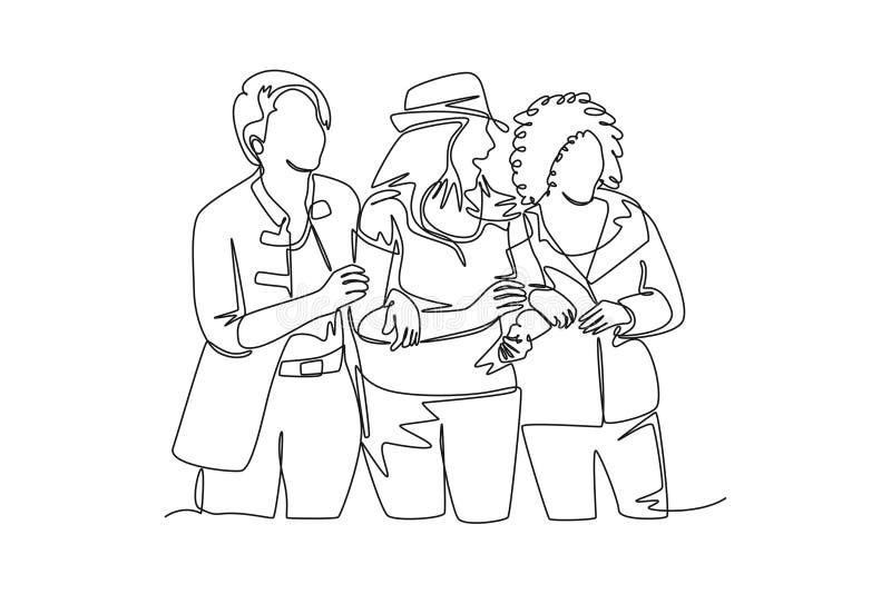 People Celebrating Line Drawing Stock Illustrations – 654 People ...