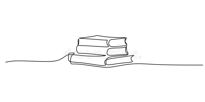 Continuous One Line Drawing of Historical Book. Symbolizing an Old Book ...