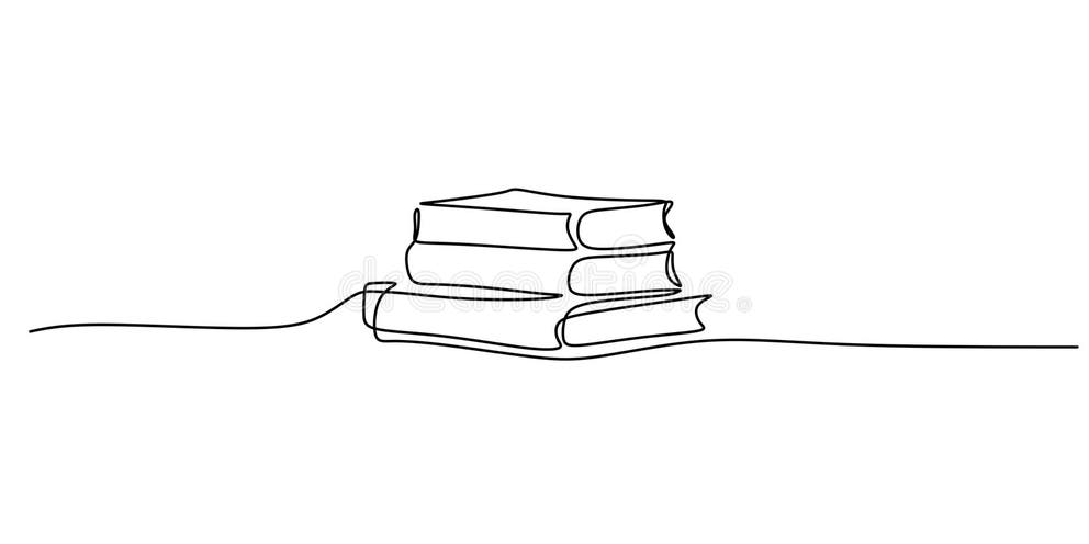 Continuous One Line Drawing of Historical Book. Symbolizing an Old Book ...