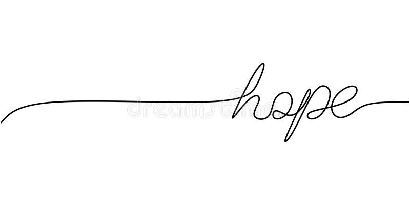 Continuous One Line Drawing of Hope. Symbolizing Optimism and a Bright ...