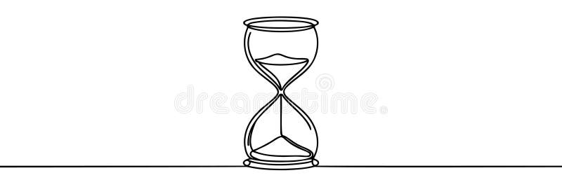 Continuous One Line Drawing Hourglass Stock Vector - Illustration of ...