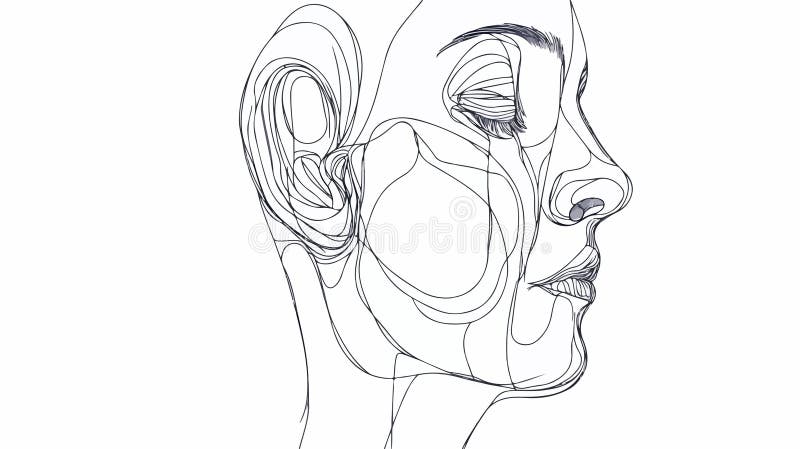 Continuous One Line Drawing of Human Ear Stock Vector - Illustration of ...