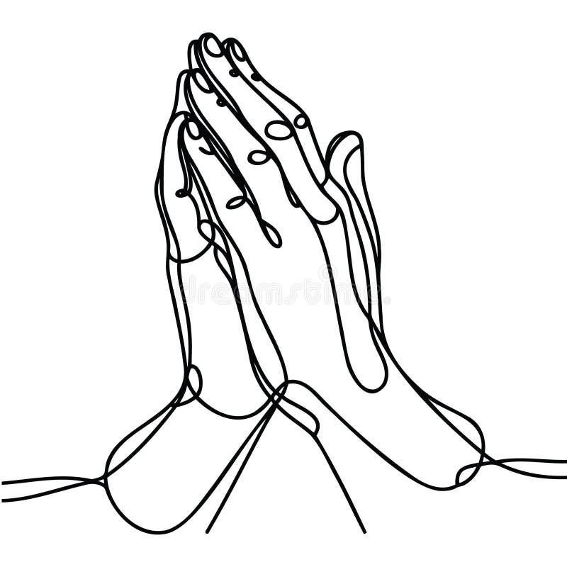Prayer Hands Drawing Simple Stock Illustrations – 267 Prayer Hands ...