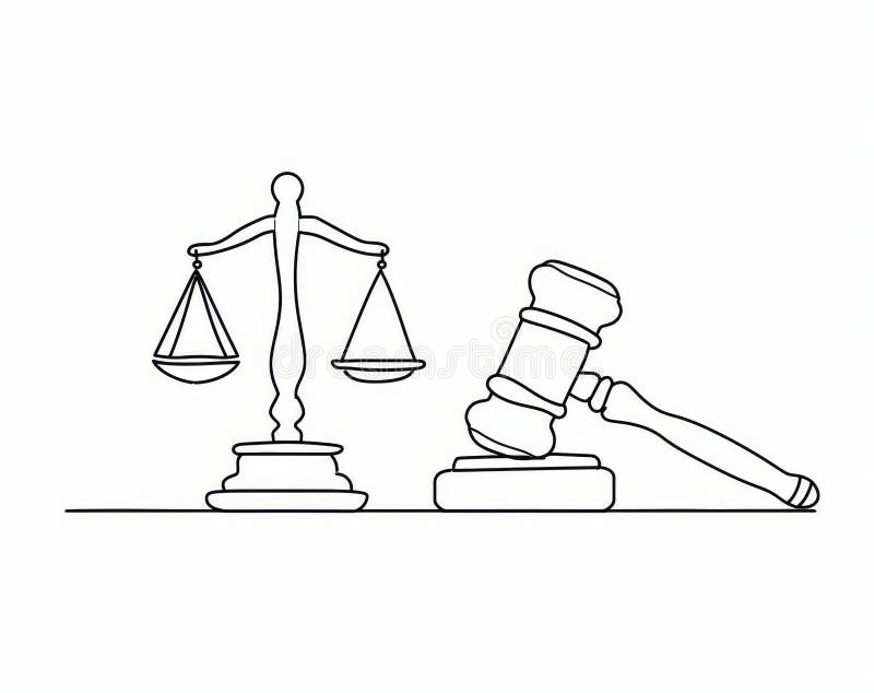 This is a Continuous One Line Drawing of the Justice Hammer and ...