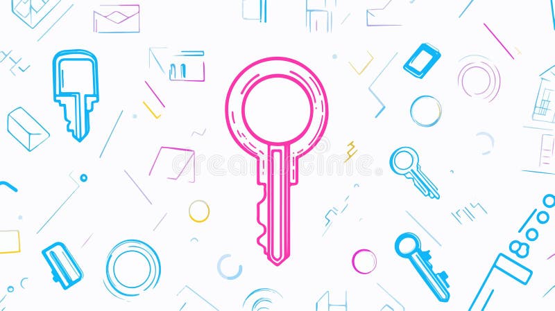 Continuous One Line Drawing of Keys (Real Estate) Stock Vector ...