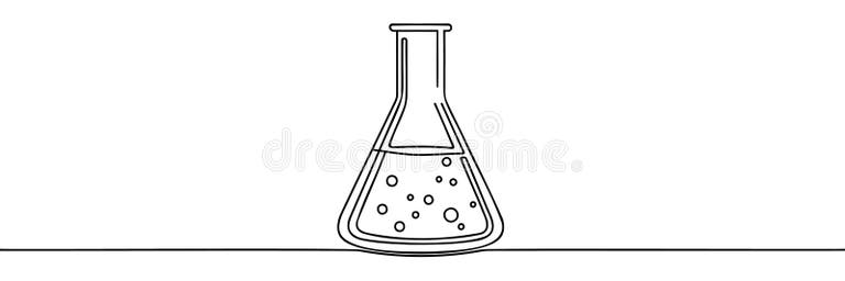 Continuous One Line Drawing of Laboratory Flask Stock Vector ...