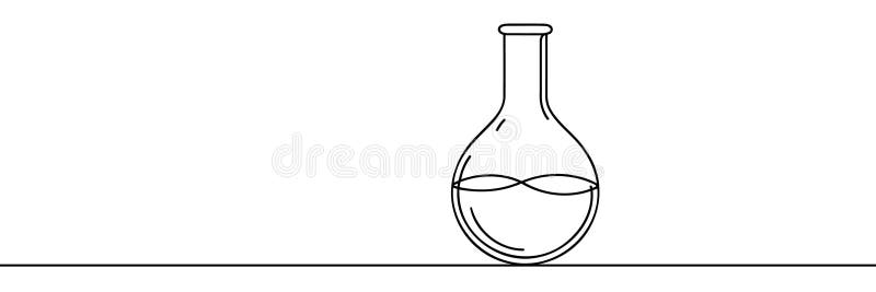 Continuous One Line Drawing of Laboratory Flask Stock Illustration ...