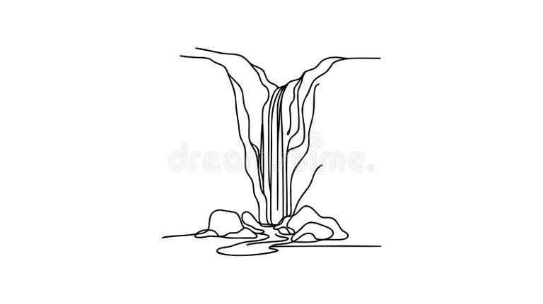 Waterfall Lake Line Drawing Stock Illustrations – 97 Waterfall Lake ...