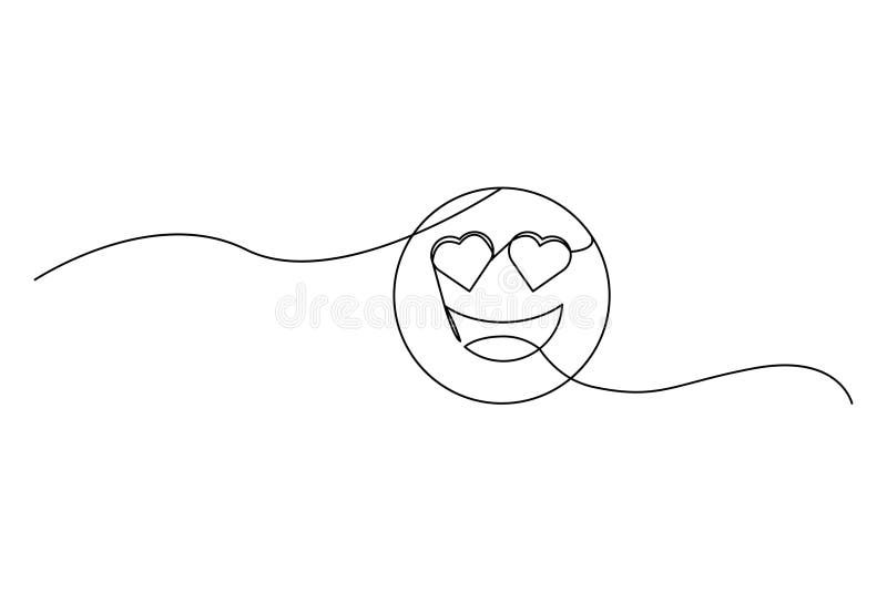 Continuous One Line Drawing Laughing Face. Vector Illustration. Eps 10 ...