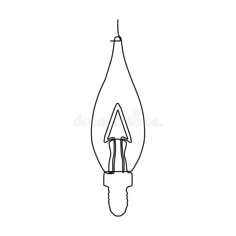 Continuous One Line Drawing Light Bulb Symbol Idea and Creativity ...