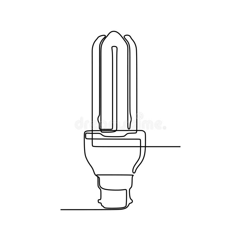 Continuous One Line Drawing Light Bulb Symbol Idea and Creativity ...