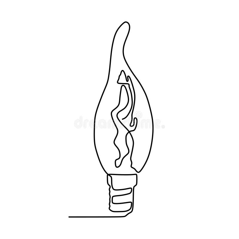 Continuous One Line Drawing Light Bulb Symbol Idea and Creativity ...