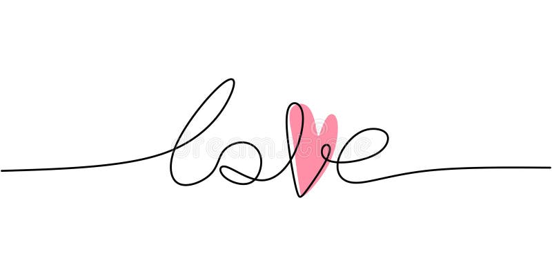 Continuous One Line Drawing of Love. a Universal Symbol of Affection ...