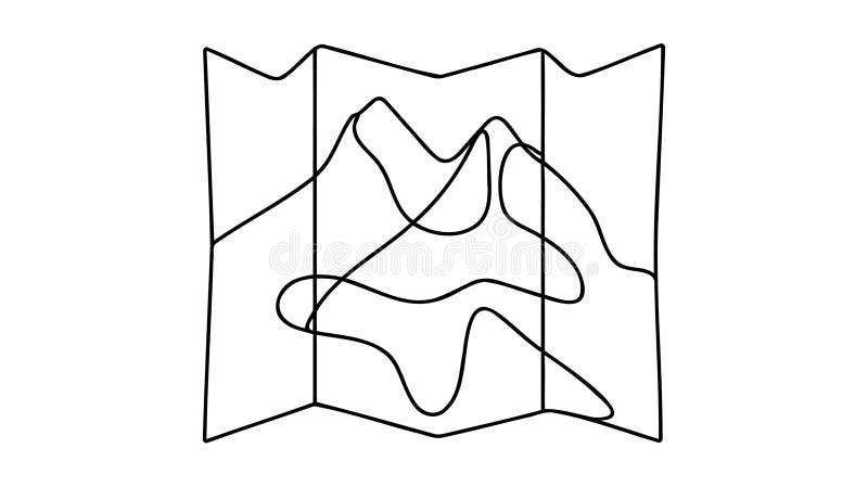 Continuous One Line Drawing of an Map Point. Travel Concept. Map ...