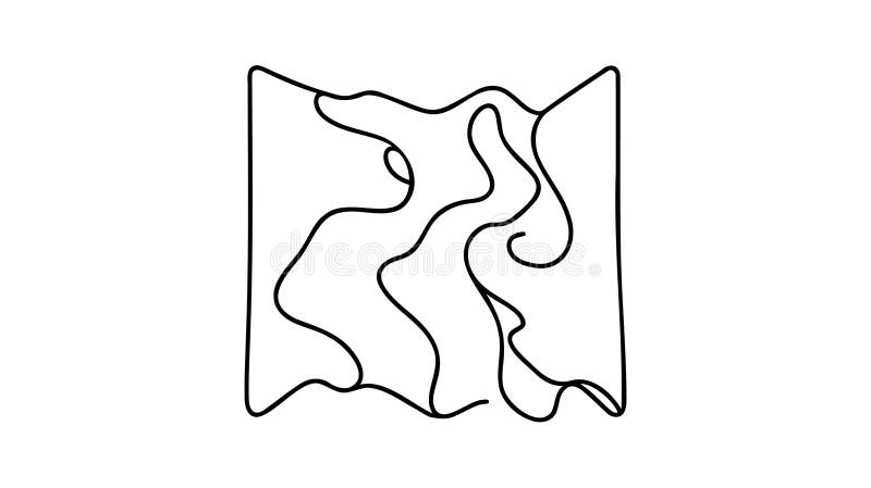 Continuous One Line Drawing of an Map Point. Travel Concept. Map ...