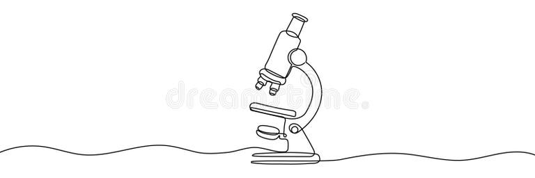 Continuous One Line Drawing of Microscope. Hand Drawn Editable Stroke ...