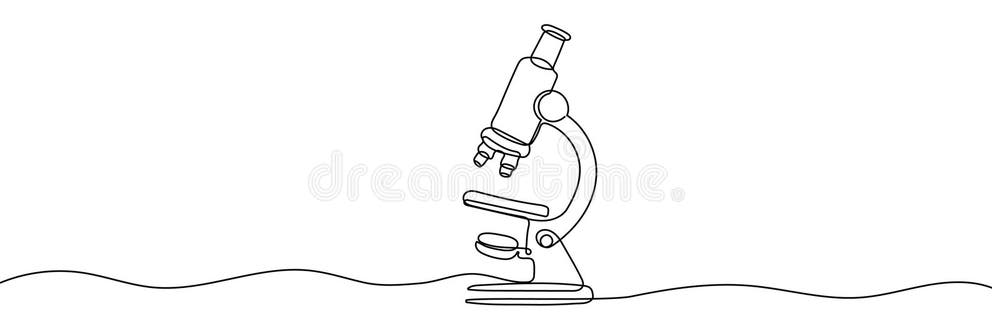 Continuous One Line Drawing of Microscope. Hand Drawn Editable Stroke ...