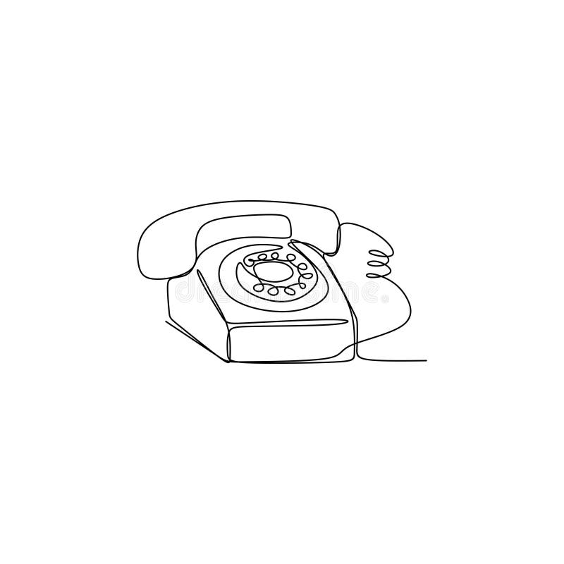 Continuous Line Drawing Telephone Stock Illustrations – 732 Continuous ...