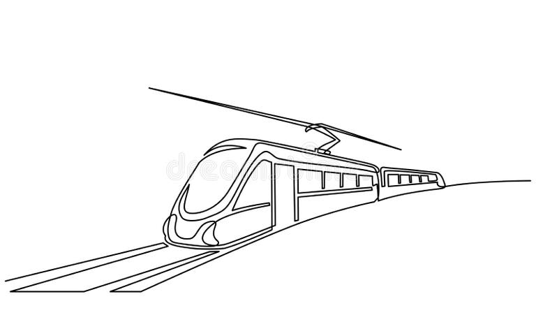 One Line Drawing Train Stock Illustrations – 349 One Line Drawing Train ...