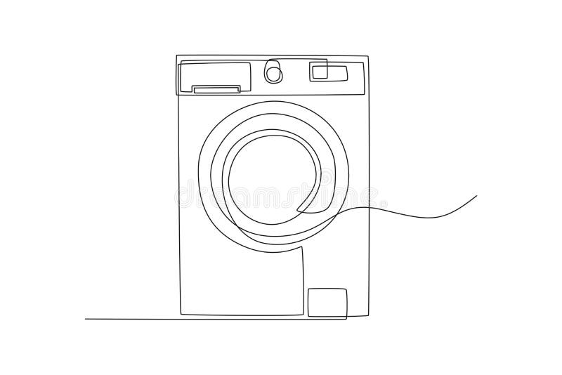 Washing Machine Line Drawing Stock Illustrations – 632 Washing Machine ...
