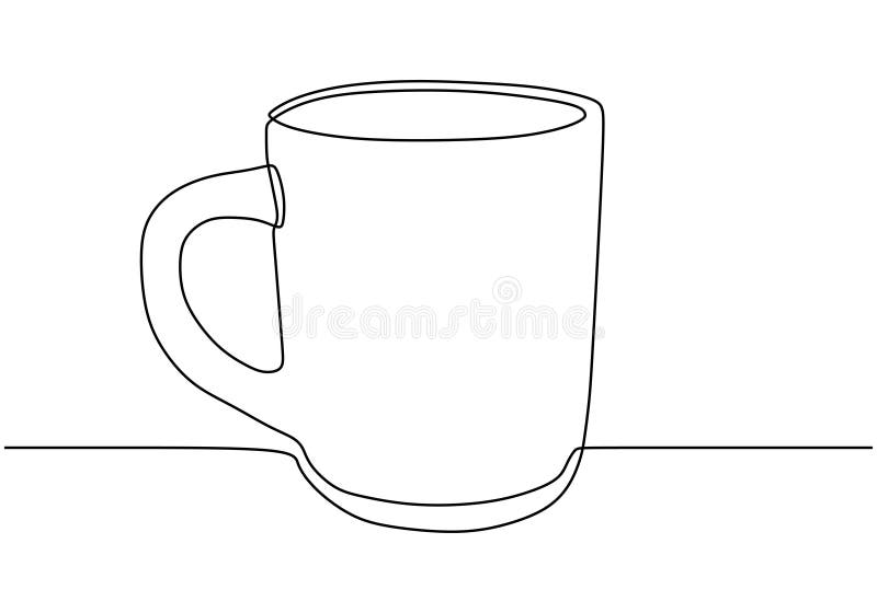 Cup Cup of Coffee Continuous Line Art Hand Drawing. Coffee House Logo ...