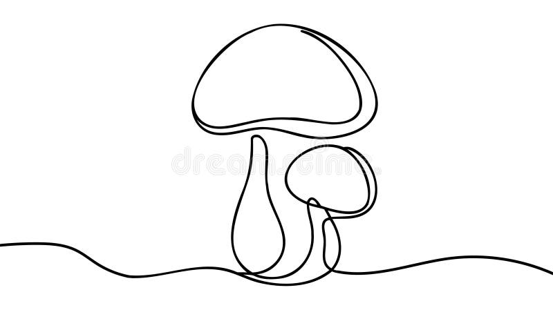 Continuous Drawing Line Mushroom Stock Illustrations – 173 Continuous ...