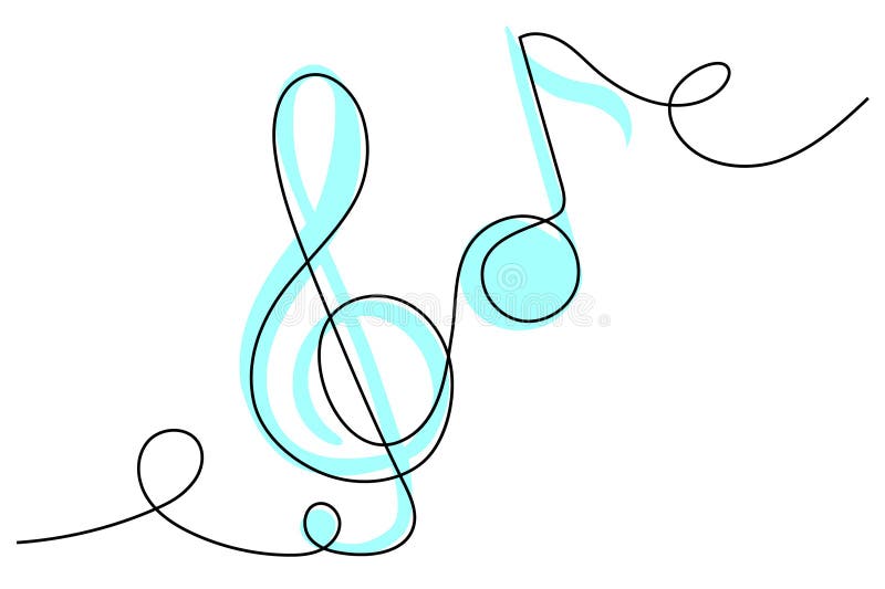 Continuous One Line Drawing Music Notes. Musical Symbols in One Linear ... Continuous One Line Drawing Music Notes. Musical Symbols in One Linear ...