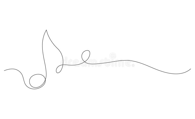 Continuous One Line Drawing Musical Note. Elegant Concept of Vector ...