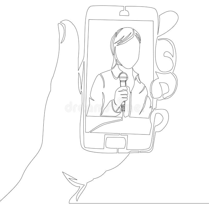 Journalist One Line Drawing Stock Illustrations – 74 Journalist One ...